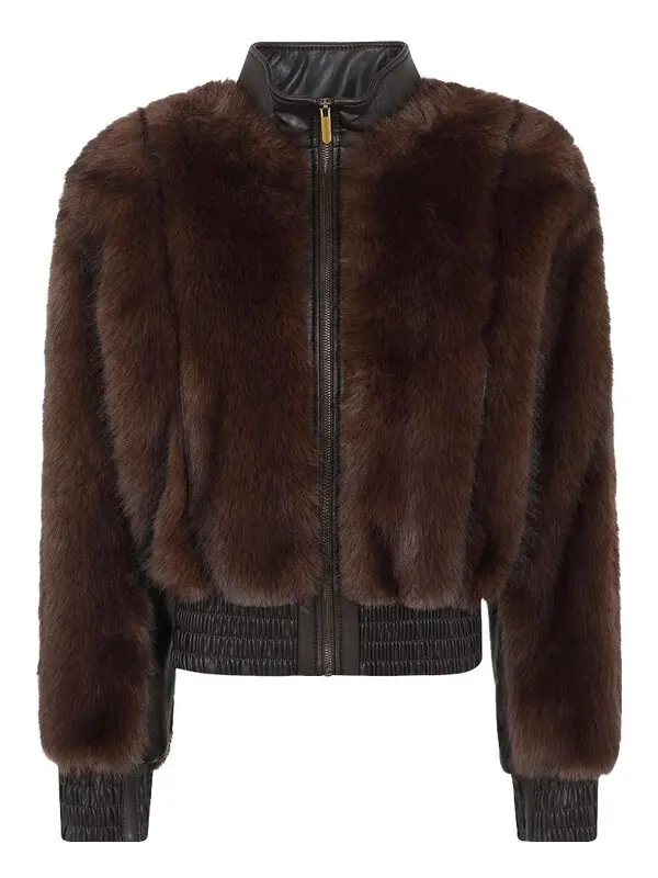 Zimmermann Valiant Faux Fur Jacket - Brown