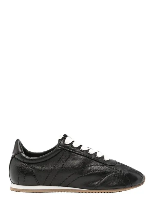 TOTEME Flex Leather Lace-up Sneakers - Black