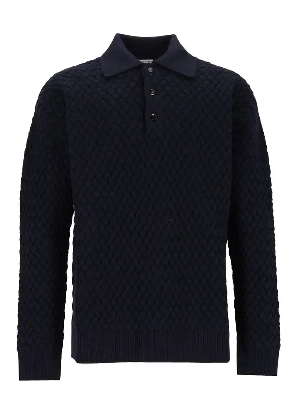 Bottega Veneta Textured Wool Sweater - Blu