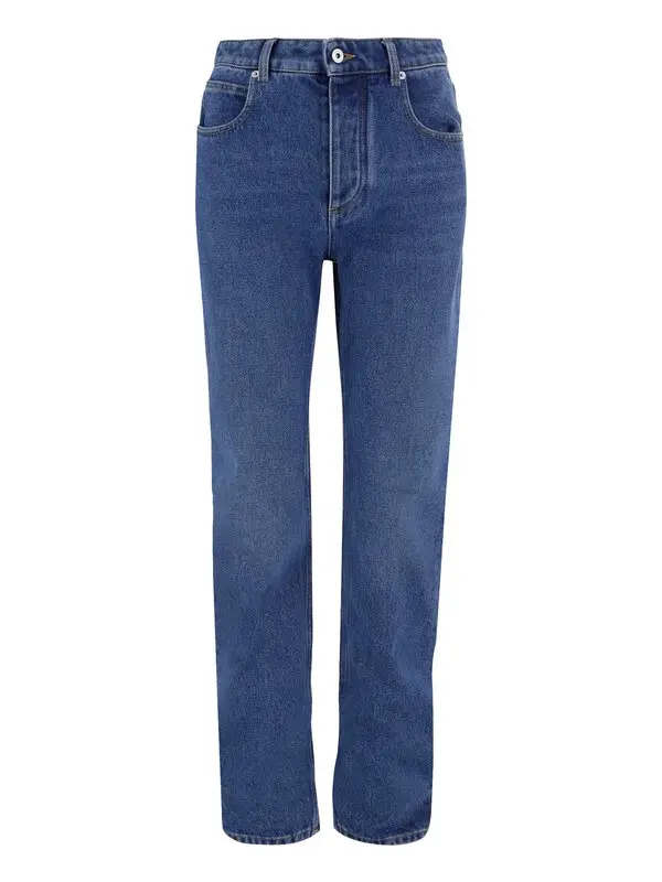 Bottega Veneta 5-pocket Cotton Jeans With Leather Detail - Blu