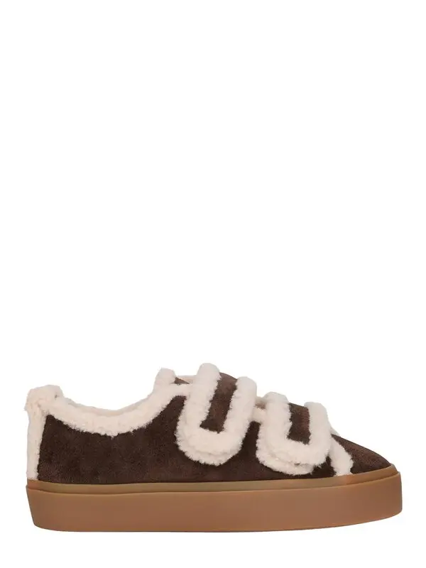 Inuikii Fur Sneaker With Stretch Closure - Brown