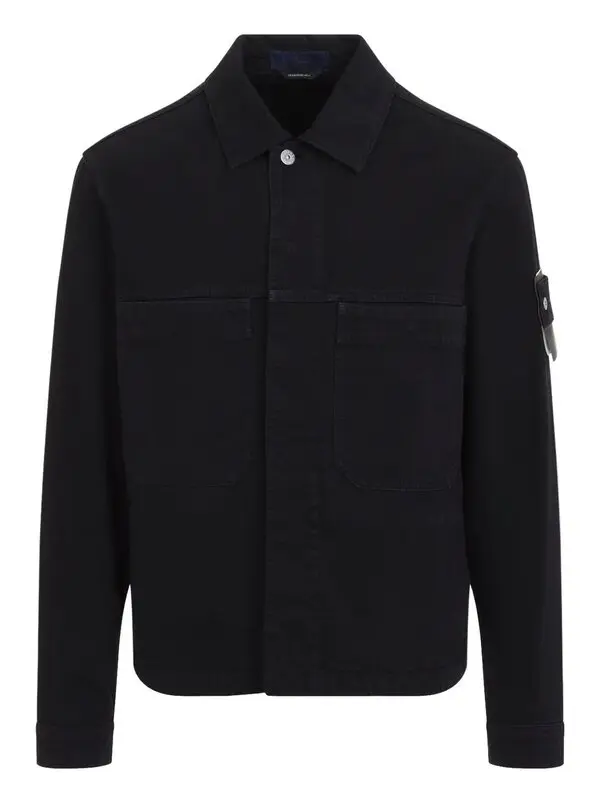 Stone Island Cotton Denim Biker Jacket - Black