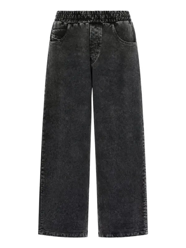DIESEL® Wide-leg Denim Trousers - Black/denim