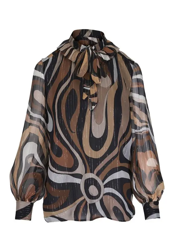 Emilio Pucci Marmo Print Creponne Blouse - Multicolour