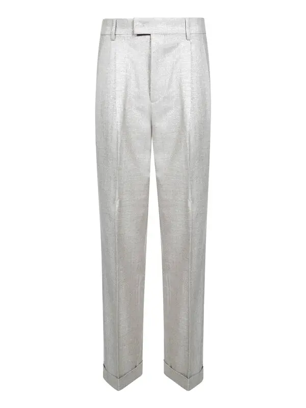 BERWICH High-waist Wool Blend Trousers - Beige