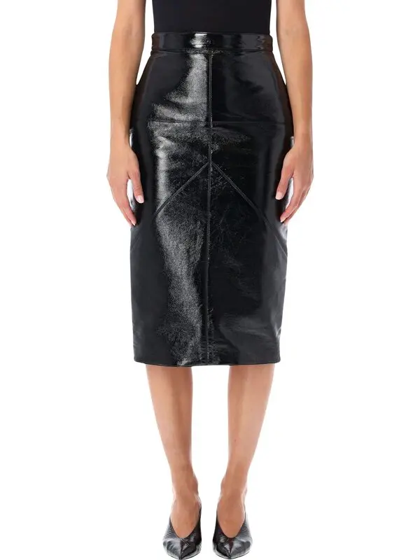 LANVIN High-waist Midi Pencil Skirt - Nero