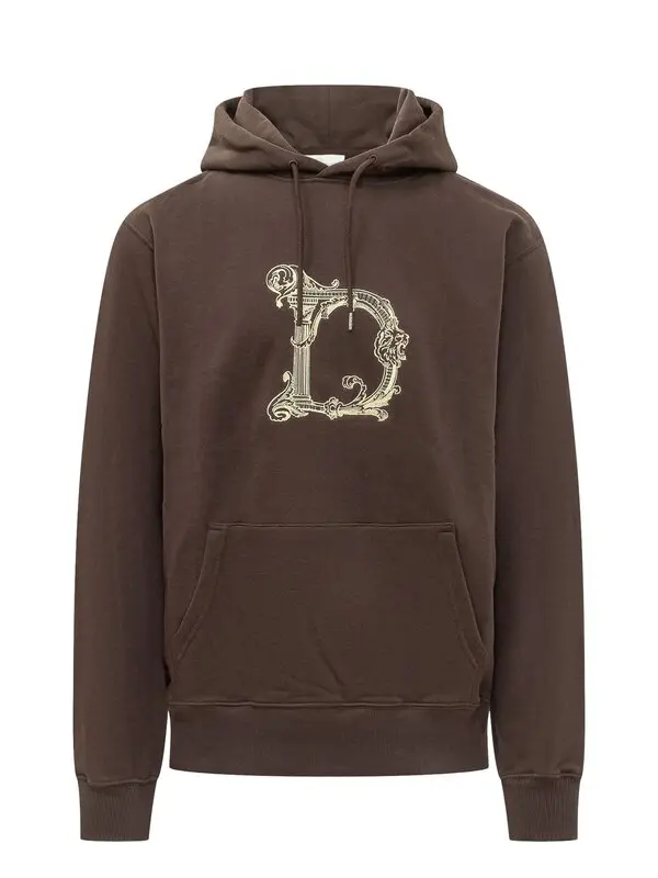 Drole De Monsieur Column D Hoodie With D-stripe Motif - Brown