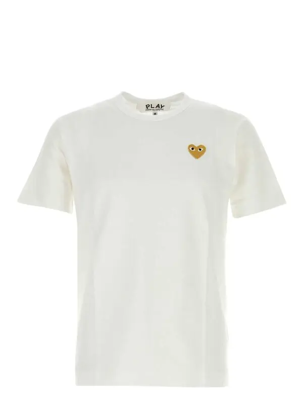 Play Comme Des Garcon 100% Cotton T-shirt With Play Graphic Emblem - White