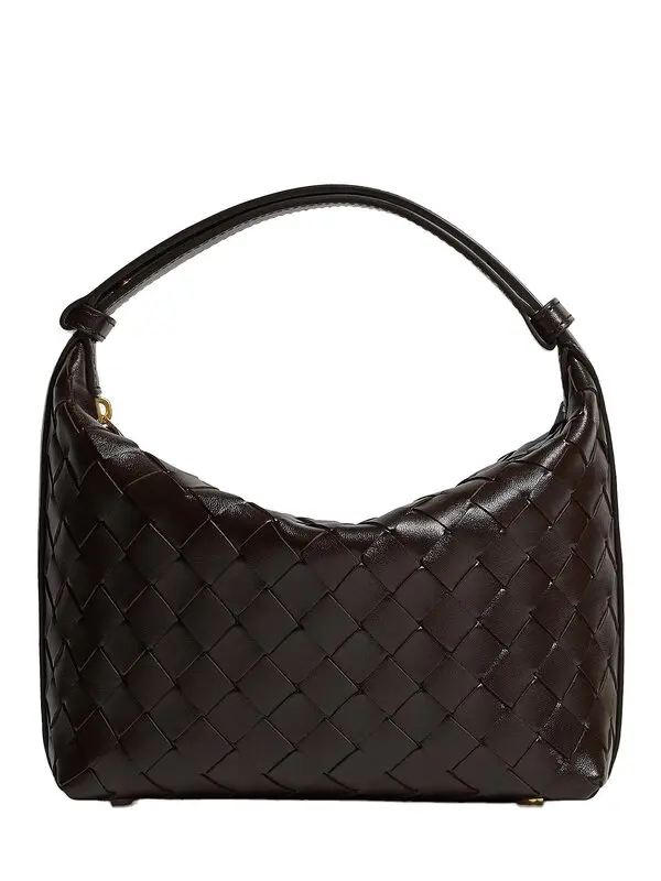 Bottega Veneta Leather Intrecciato Mini Shoulder Handbag - Marrone