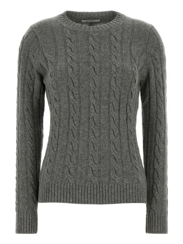 Gimaguas Cable Knit Wool Blend Sweater - Grey