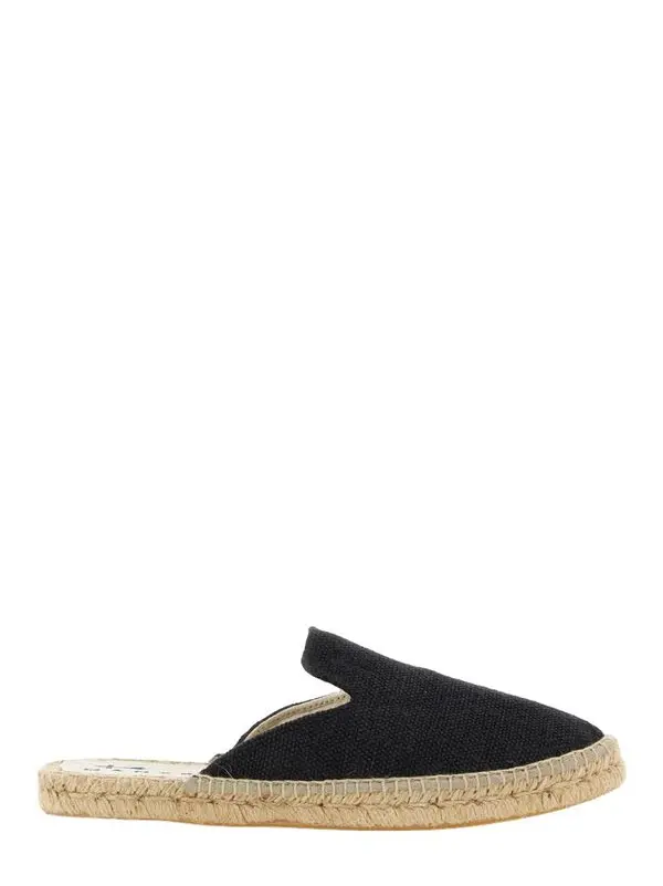 Manebí Logo Hemp Espadrille Mules - Black