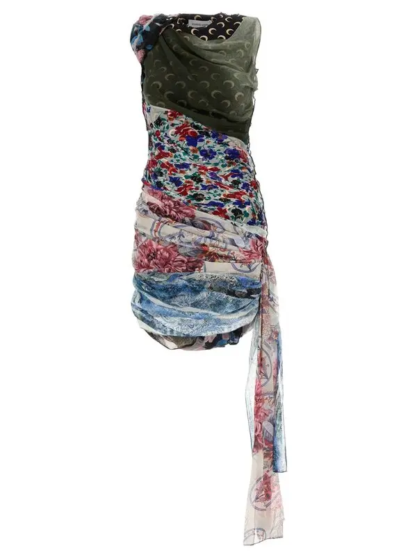 MARINE SERRE Stretch Nylon Mini Dress - Printed