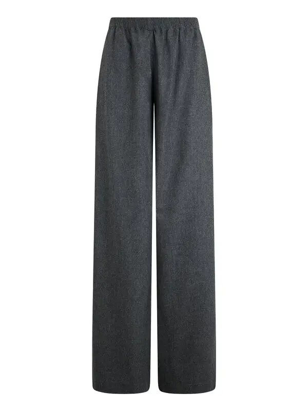 Fabiana Filippi Wool-blend Pleated Front Elastic Waist Pants - Grey