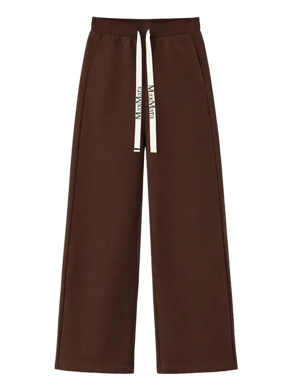 Max Mara Wide Leg Cotton Blend Trousers - Brown