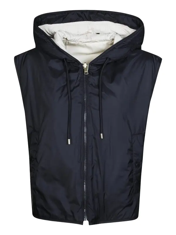 Max Mara Reversible Hooded Gilet Vest - Nero