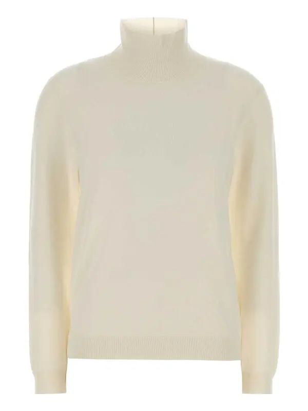 WEEKEND Stretch Silk Blend Turtleneck Sweater - Yellow