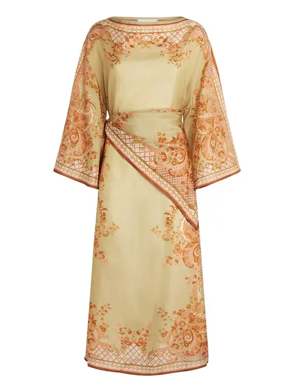 Zimmermann Silk Aster Tunic Midi Dress - Grey