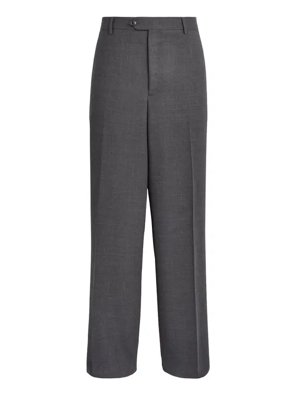 Paul Smith Wool Relaxed Pleated Trousers - Black