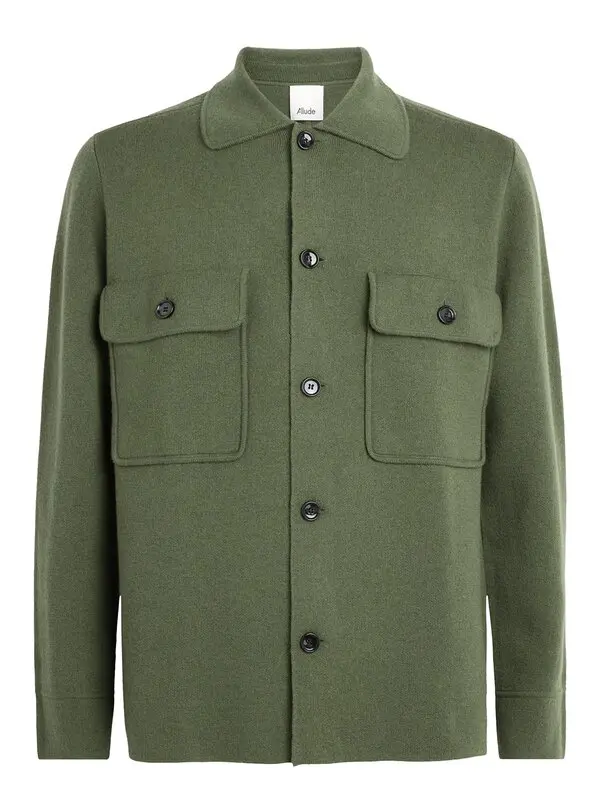 ALLUDE Virgin Wool-cashmere Overshirt - Green