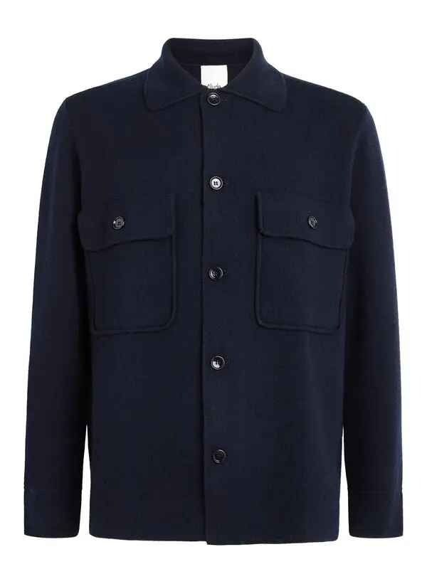 ALLUDE Virgin Wool-cashmere Overshirt - Navy