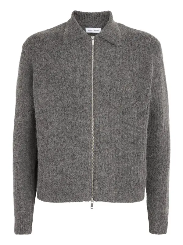 SAMSØE SAMSØE Alpaca-blend Zip-up Cardigan - Grey