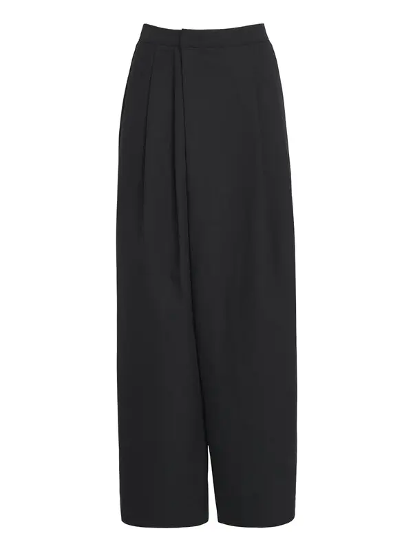 Source Unknown Leiko Pleated Wide-leg Trousers - Black
