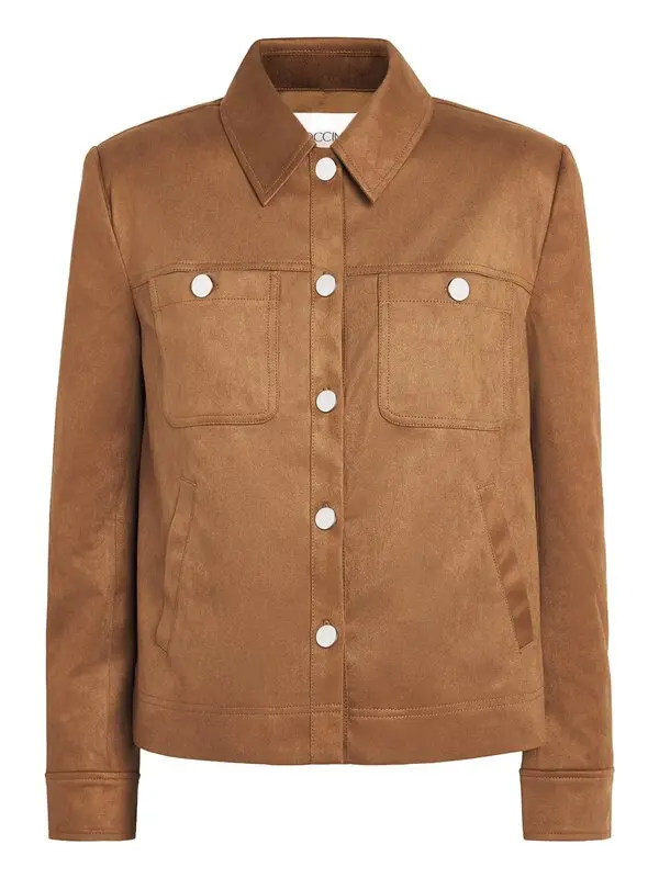TOCCIN Faux Suede Isayla Shacket - Brown