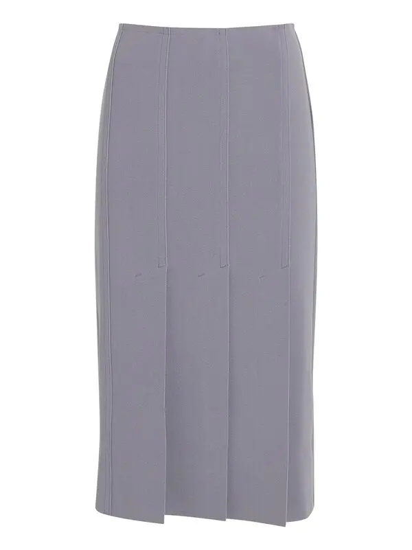 BIRROT Lay 2 Pleated Midi Skirt - Grey