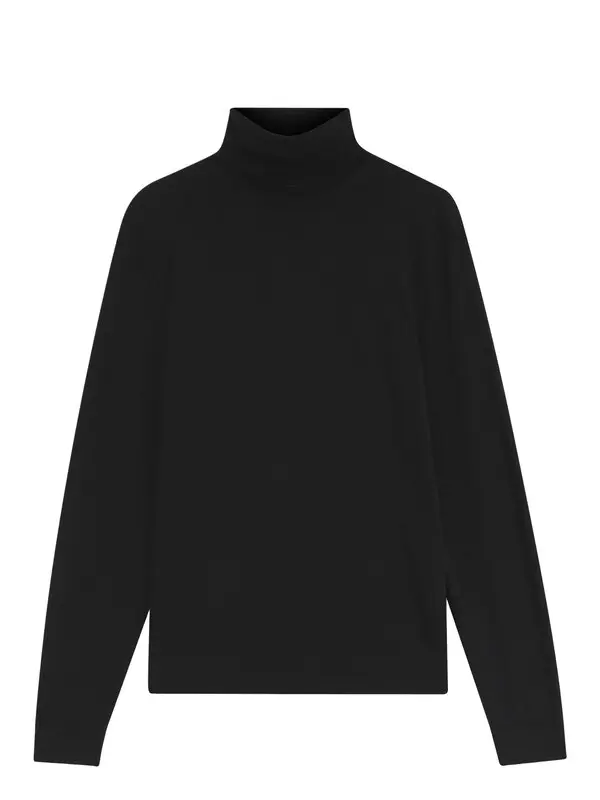 BOSS By Beckham Virgin Wool And Cashmere Turtleneck Sweater - Black