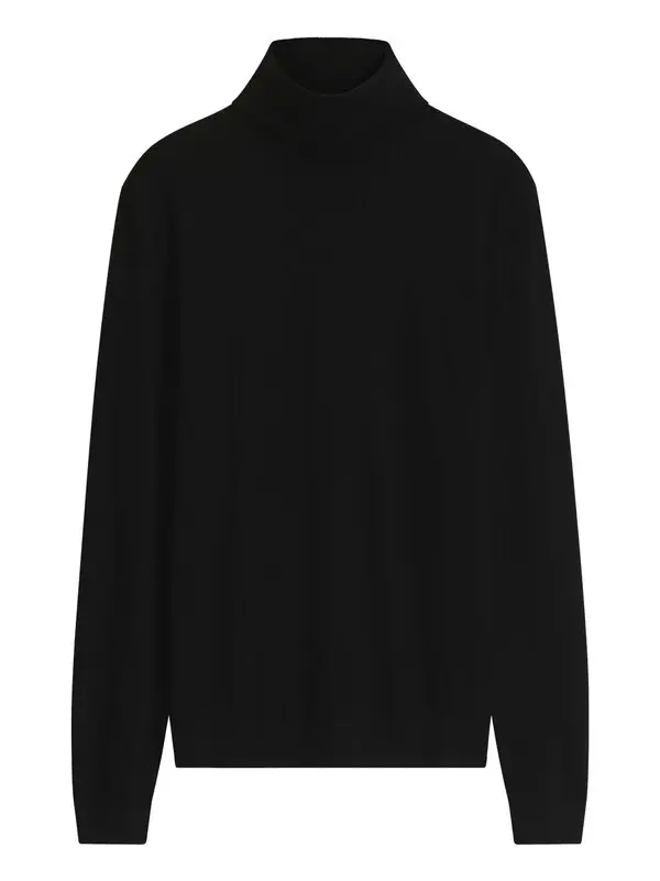 BOSS By Beckham Virgin Wool And Cashmere Turtleneck Sweater - Black