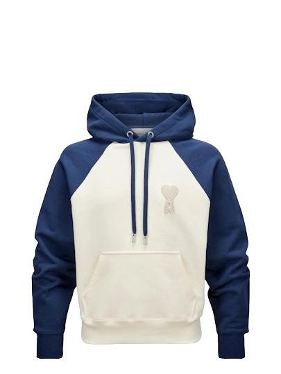 AMI Paris De Coeur Hoodie - White/blue