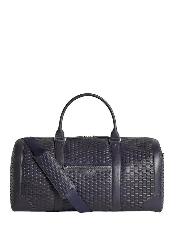 Kith Monogram Tumbled Leather Traveler Duffle Bag - Ink