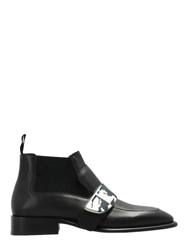 Burberry Shield Leather Chelsea Boots - Black