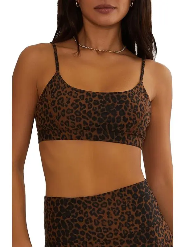 Beach Riot Sara Sports Bra - Caramel Leopard