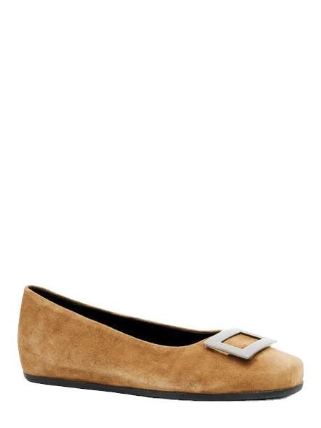 AMALFI BY RANGONI Sabino Suede Buckled Flat - Bamboo