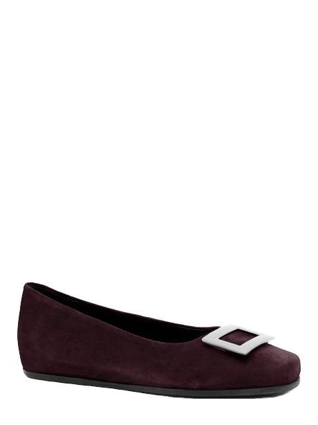 AMALFI BY RANGONI Sabino Suede Buckled Flat - Plum