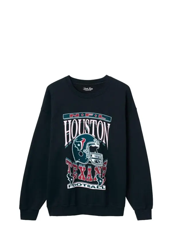 Junk Food Houston Texans Helmet Graphic Crewneck Sweatshirt - Black