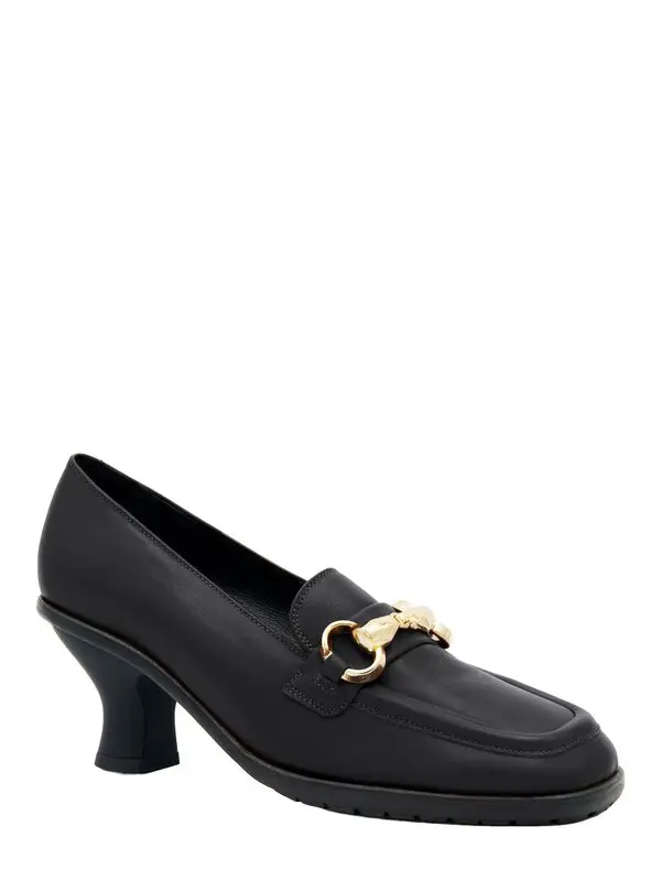 AMALFI BY RANGONI Bacchetta Leather Pump With Horsebit Detail - Black