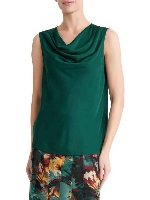 KASPER Sleeveless Cowl Neck Top - Evergreen
