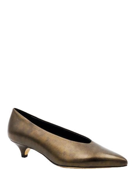 AMALFI BY RANGONI Accorto Leather Kitten Heel Pumps - Chestnut