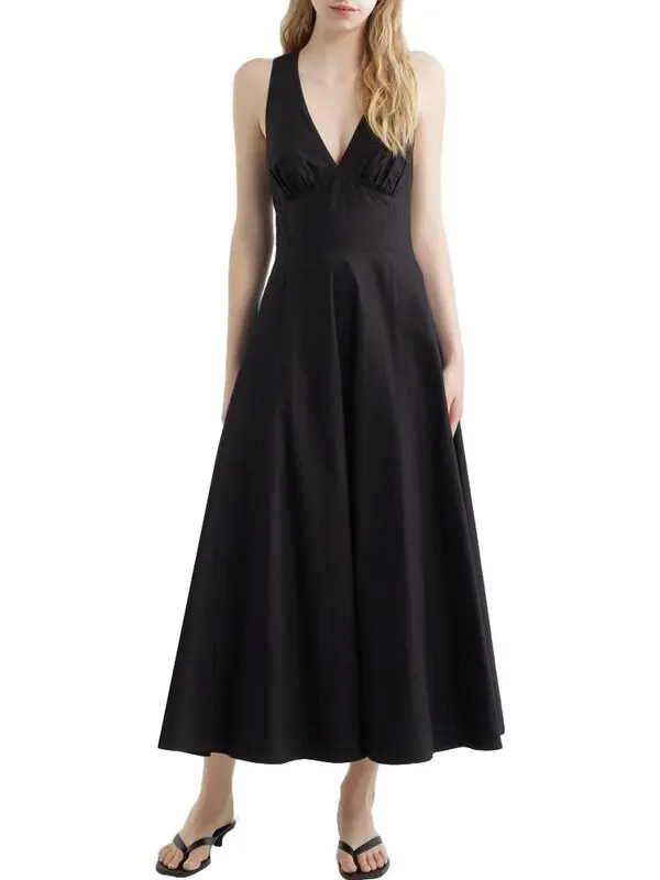 DÔEN Rosetta Cotton Midi Dress - Black