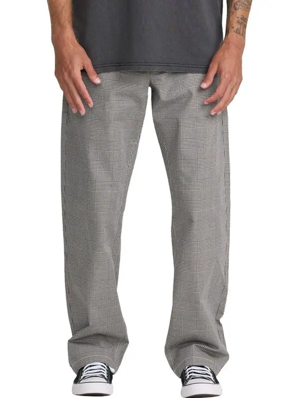 Rvca Americana Glen Plaid Relaxed Fit Pants - Ceramic