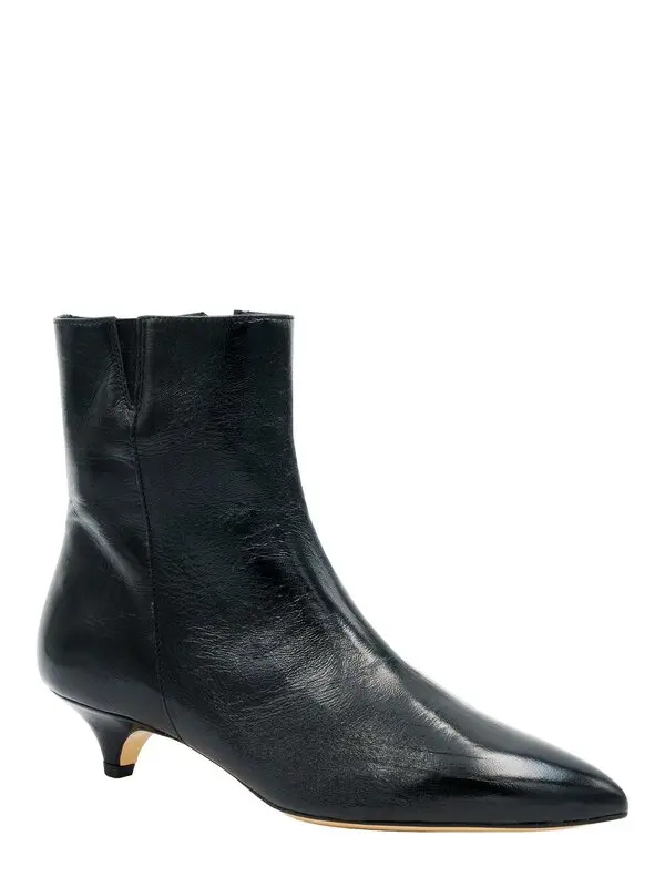 AMALFI BY RANGONI Leather Pointed Toe Bootie - Black