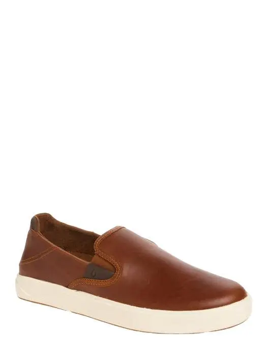 Olukai Lae'ahi 'ili Leather Slip-on Sneakers - Fox/fox