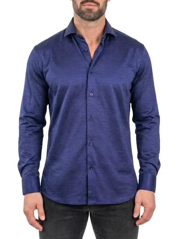 MACEOO Einstein Contemporary Fit Button-up Shirt - Blue