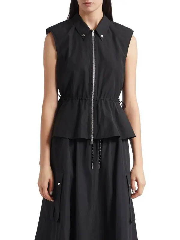 TOCCIN Lyra Zip Front Sleeveless Top - Jet