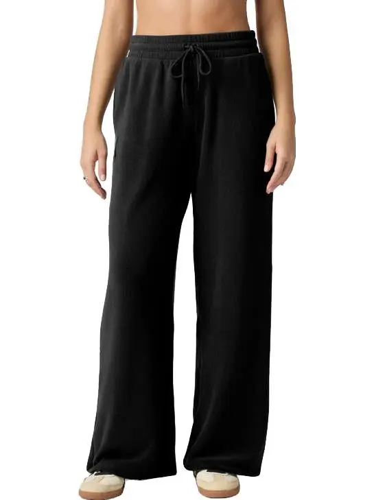 FLORENCE BY MILLS Polar Fleece Wide Leg Sweatpants - Black