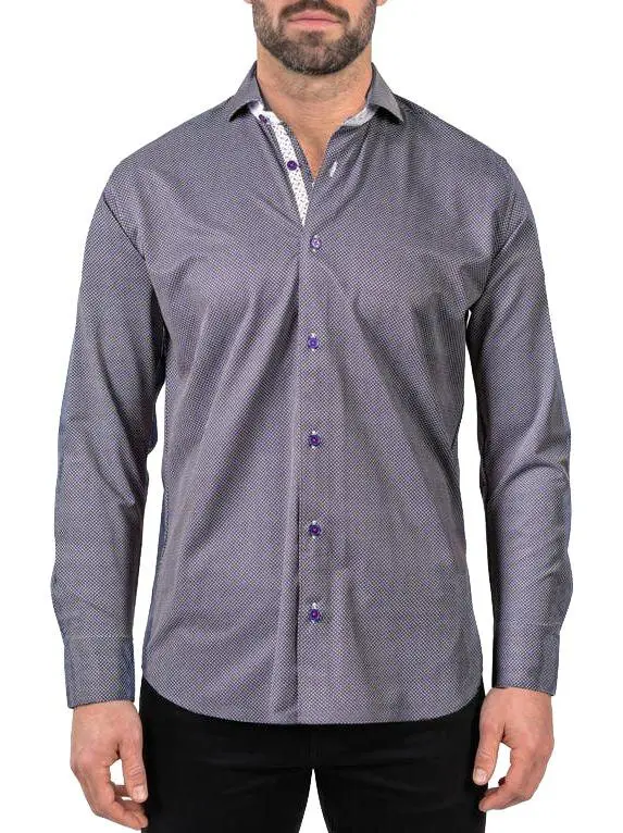 MACEOO Einstein Contemporary Fit Button-up Shirt - Blue