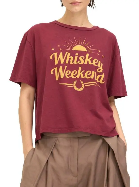PROJECT SOCIAL T Whiskey Weekend Graphic T-shirt - Dark Cherry