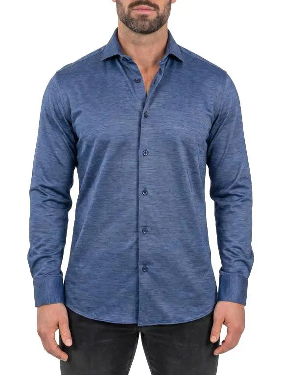 MACEOO Einstein Contemporary Fit Button-up Shirt - Blue